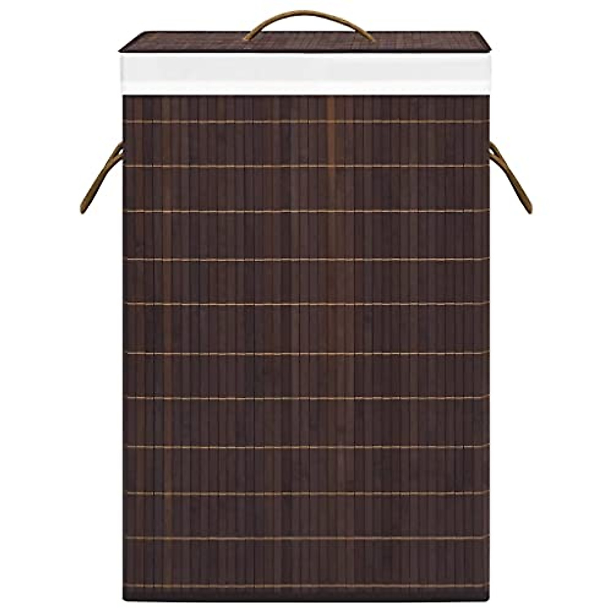 HOMIUSE Laundry Hamper 16"x12"x24" Brown Laundry Basket Bag Hamper With Lid Baby Laundry Basket Clothes Basket Laundry Bin Small Laundry Collapsible Laundry Basket Dirty Clothes Hamper 19 gal