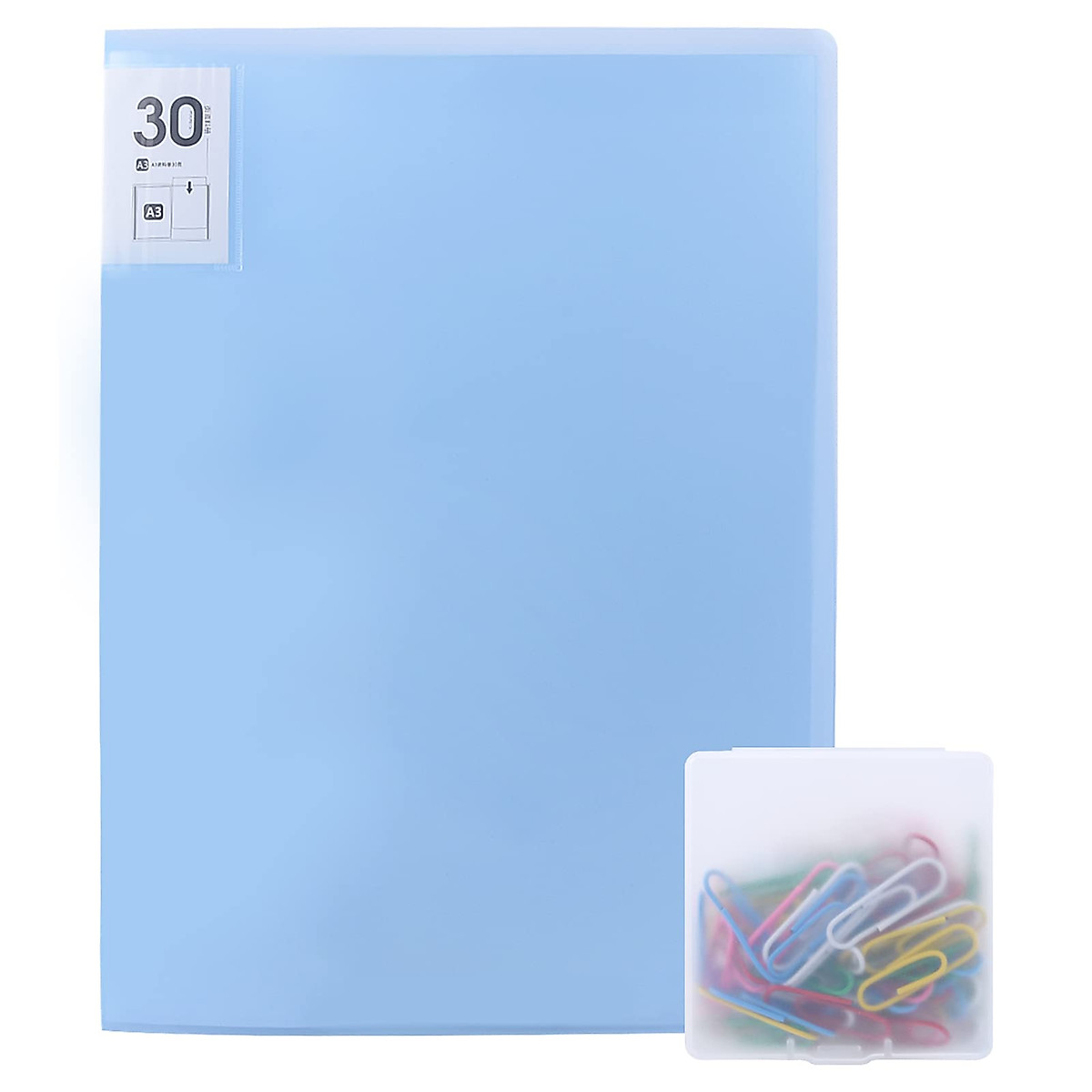 A3 Diamond Painting Storage Book for Diamond Painting Kits Diamond Art Storage Presentation Book Diamond Art Portfolio Folder with 30 Pocket Slevees Protectors(Blue)