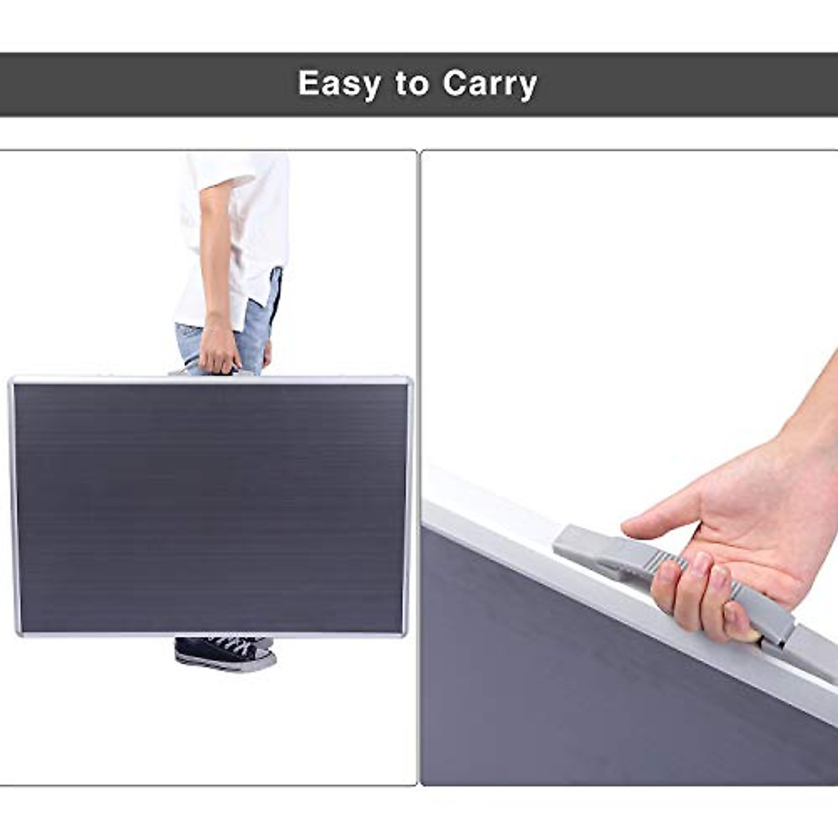 REDCAMP Aluminum Folding Table for Camping, Lightweight Portable Picnic Table with Collapsible Legs and Handle, Great for Outdoor Indoor, Gray 3ft