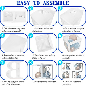 Baby Boy Shower Decorations-Dusty Blue Balloon Arch Kit With Baby Box,Baby Boy Balloon Arch Baby Boxes With Letter For Baby Shower 1st Boy Birthday Gender Reveal Decorations