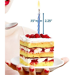 By The Cup Birthday Candles, 6-24 Count Packs in Pink, White, Blue, and Yellow (Pack of 144)