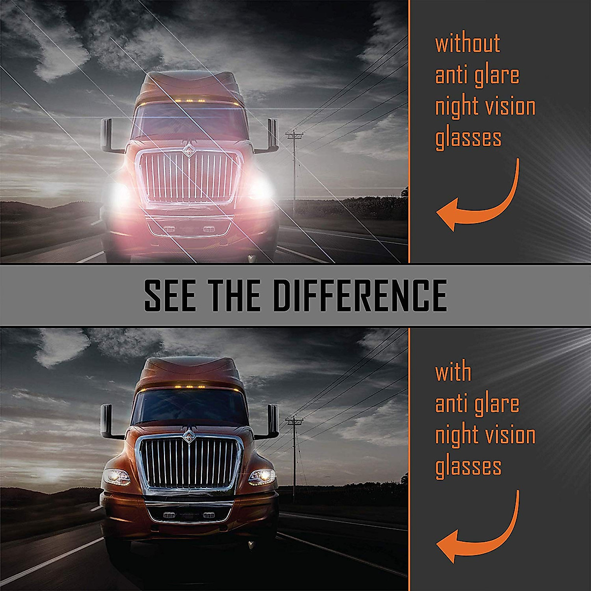 Optix 55 Polarized Night Driving Glasses for Men & Women - Yellow-Tinted, Anti-Glare with Hard Case