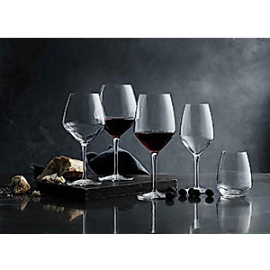 Luigi Bormioli Atelier Cabernet/Merlot Wine Glass, 23-3/4-Ounce, Clear, 6 Count (Pack of 1)