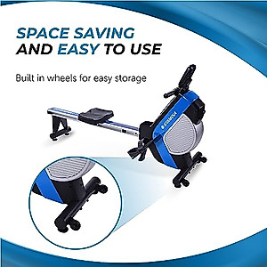 Stamina DT Plus Rowing Machine 1409 - Rower Machine with Smart Workout App - Rower Workout Machine with Dual Air and Magnetic Resistance - Up to 250 lbs Weight Capacity