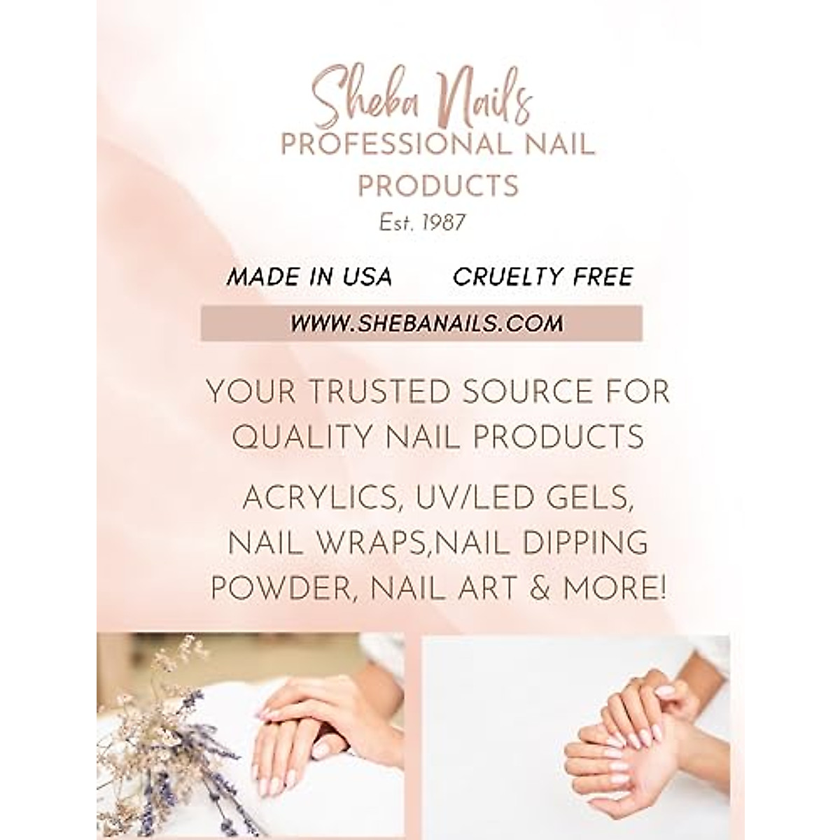 SHEBA NAILS Odorless Acrylic Liquid Monomer - 2oz - Acrylic Nails DIY Nail Extension Perfect For Cosmetology Students To Practice Or Take State Board Exam - Tamper Proof/Evident Seal