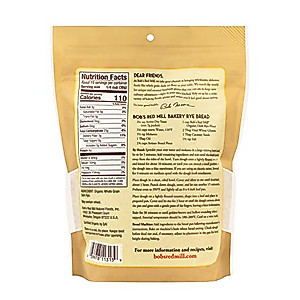 Bob's Red Mill Organic Dark Rye Flour, 20-ounce (Pack of 4)