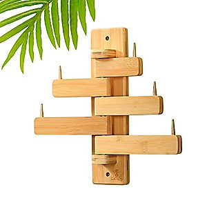 CatFairy Can Swing Wood Coat Rack Wall Hooks, Wood Wall Hooks Made of Pure Solid Bamboo, Robust, Beautiful and Personalized Wall Mounted Bathroom Towel Rack (Swivel Foldable Bamboo)