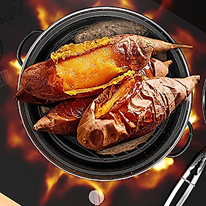 Roasting Pan with Lid, Enamel Oval Turkey Roaster Pan Black Covered Oval Roaster Pan for Turkey Small Chicken Barbucue and Sweet Potato