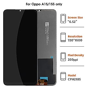 A-MIND for Oppo A15/A15s CPH2185 CPH2179 Screen Replacement LCD Display Touch Digitizer Full Assembly Repair Kits with Tools