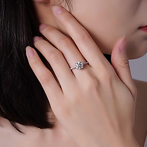 Atylyk 1.2 Carat Moissanite Engagement Ring Wedding Promise Gold Plated Sterling Silver Round Solitaire Rings for Women (5.5)