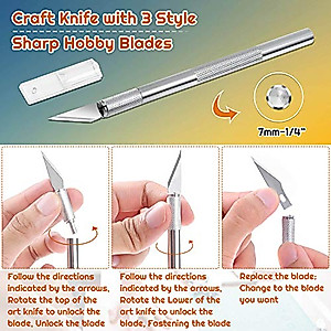 Audab 18" x 12" Self-Healing Cutting Mat and Craft Knife kit with 30Pcs Hobby Blades Art Knife for Craft, Sewing, Fabric, Quilting, Scrapbooking Project