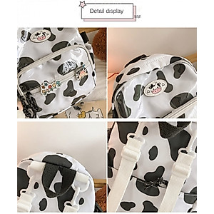 PEXIZUAN Kawaii backpack cow backpack with cute pendants cute small backpack shopping travel small backpack(Cows)