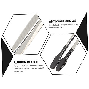 iplusmile Rubber Flat Tweezers Reverse Tweezers Facial Tools Needle Nose Tweezers Face Stickers Gold Stickers Reptile Feeding Tongs Tweezers for Crafts Stainless Steel Bead Short Hair