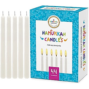 Menorah Candles Chanukah Candles 44 White Hanukkah Candles for All 8 Nights of Chanukah (2-Pack)