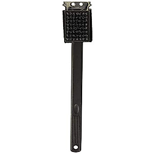 Charcoal Companion CC4151 Plastic 2-in-1 Safe Scrub Grill Brush/Long Handle, Black