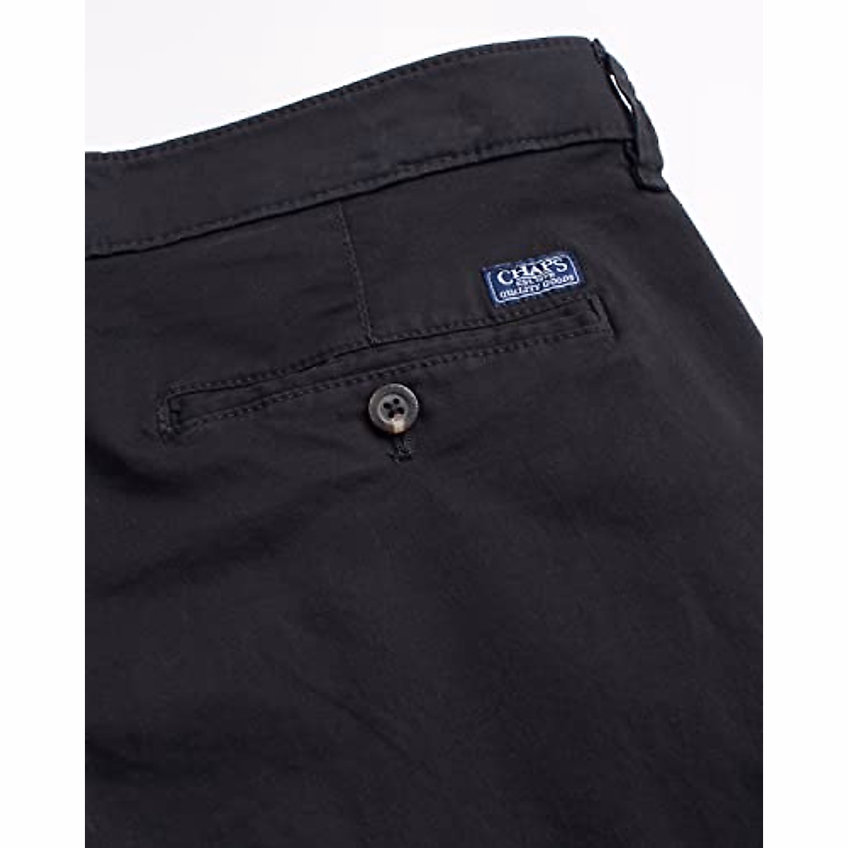 Chaps Men's Khaki Pants - Classic Straight Fit Casual Pant - Comfort Stretch Chinos with Flex Waistband for Men, Size 38W x 30L, American Black