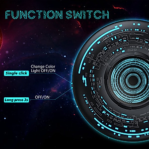 BNING Mouse Mover Device, RGB Breathing Light Mouse Jiggler Undetectable Mouse Shaker Simulator for Computer Laptop Awakening, Include USB C to USB Adapter & Charger (Black Magic Wheel)