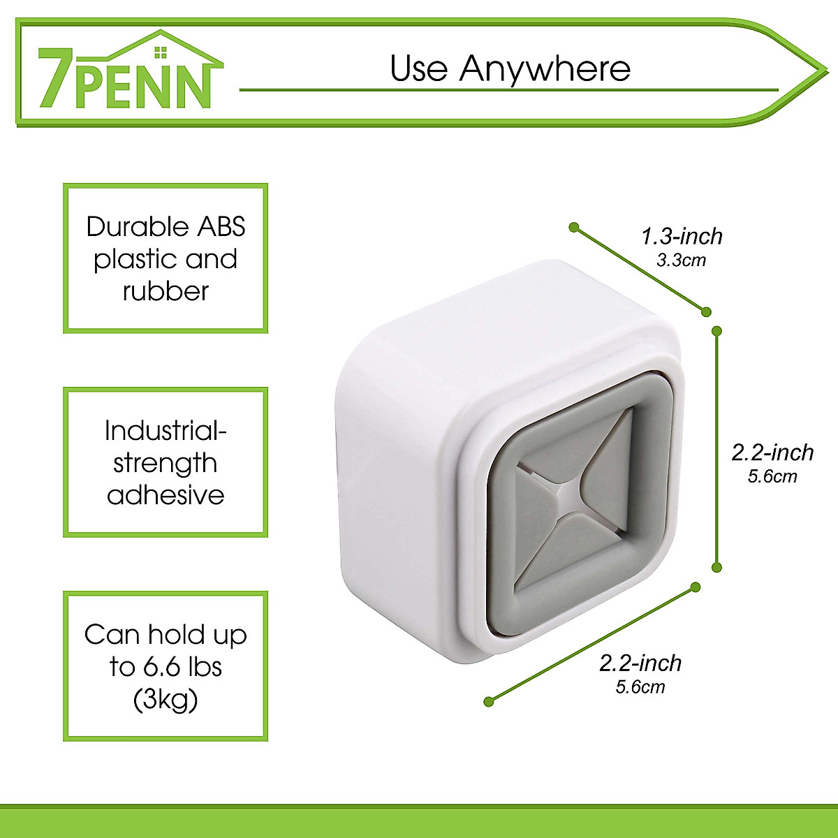 7Penn Bathroom Hand Towel Holder Clip - 3pk Kitchen Towel Push Holder Adhesive Rag Hanger Towel Pinch Holder