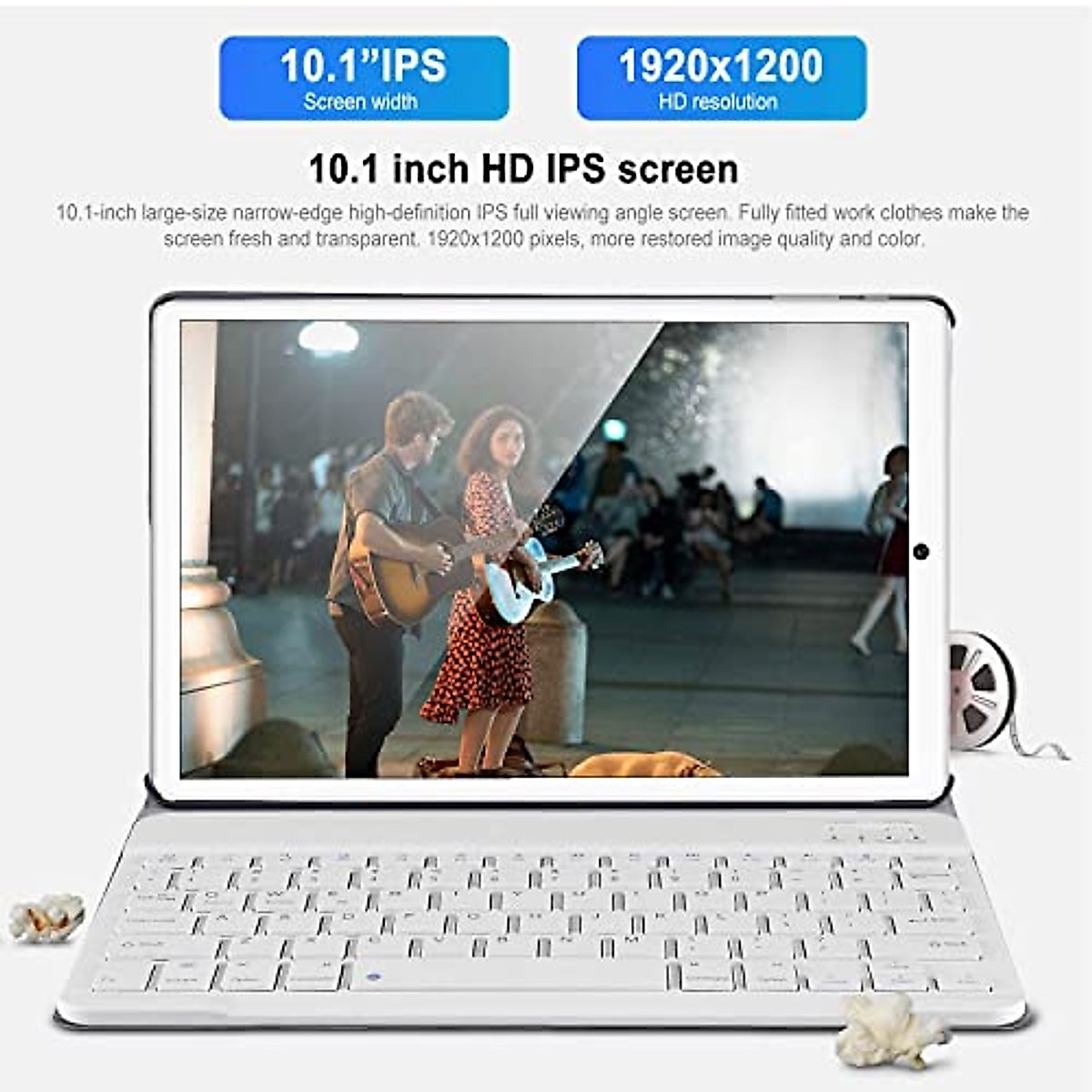 AOYODKG Tablet 2023 Newest 2 in 1 Tablet 10 Inch Android Tablet 4G Cellular with 2 Sim Card Slot, 4GB+64GB Storage, Quad-Core, 1920 * 1200 HD Display/WiFi Tablet with Keyboard Mouse Stylus-Gold