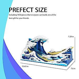 Nifeliz Home The Great Wave Building Block Set. Assembly Construction Toy, Display for Home. Educational DIY Building Block Assembly Construction Toy, Gift for Adults and Teens, New 2023(1830 Pcs)