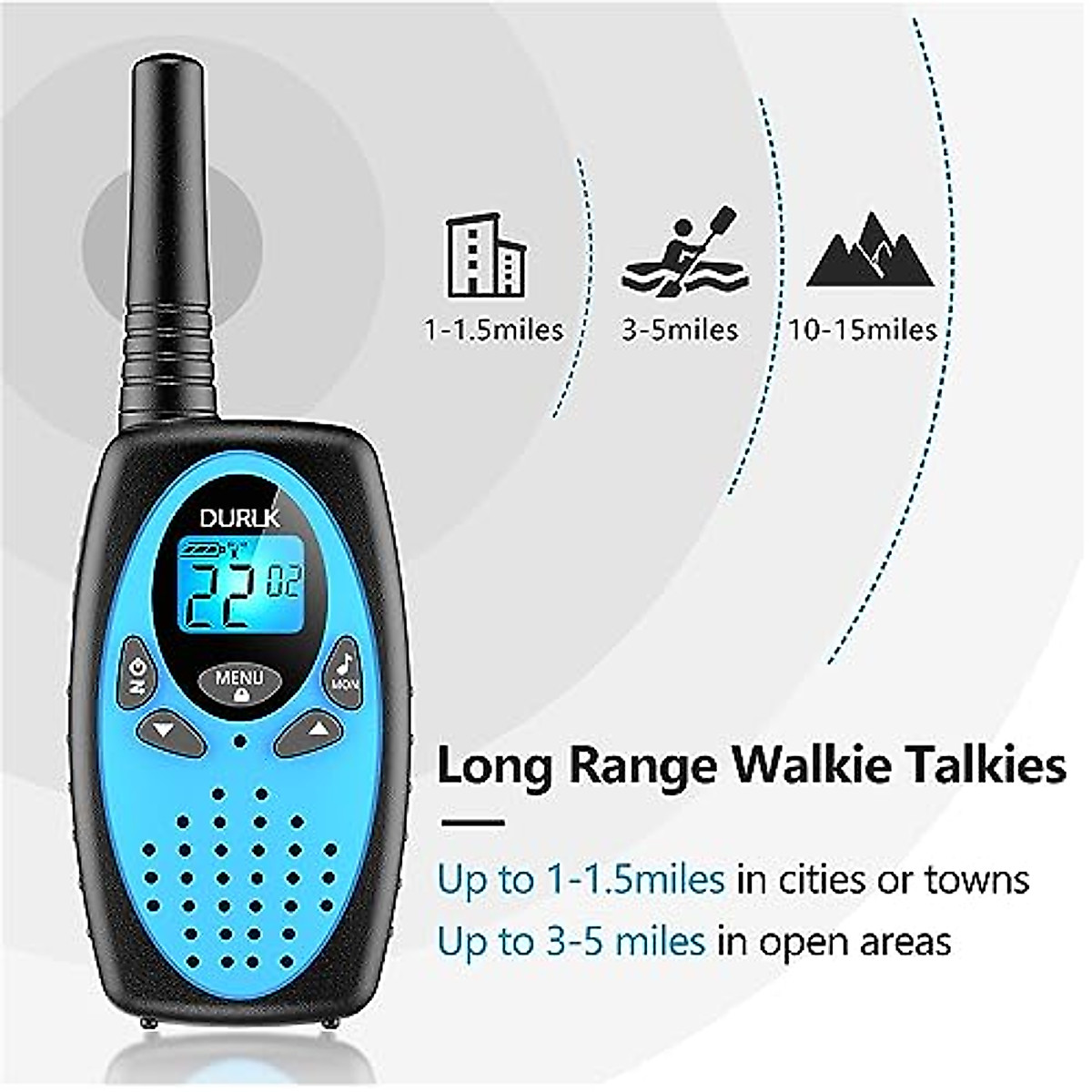 Walkie Talkies for Adults Long Range 3 Pack,Rechargeable 22 Channels Two Way Radios FRS Walkie Talkie Built-in 1200mAh Li-ion Batteries,VOX,USB-C Charging,Crystal Voice for Camping Hiking Cruise Ships