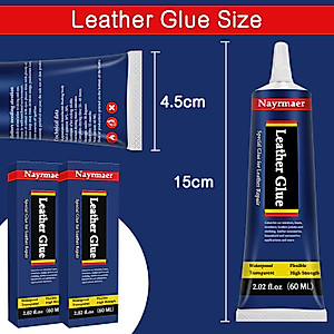 Nayrmaer Leather Glue, Special Fabric Glue Permanent Clear Washable for Bonding Between Leather and Leather, Leather and Substrates of Different Materials (Leather glue-001)