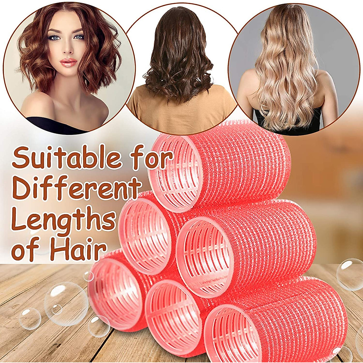 Super Jumbo Hair Rollers, 12 Pack Self Grip Salon Hairdressing Curlers, Hair Curlers Sets, DIY Curly Hairstyle for Long Hair, Colors May Vary, Jumbo Plus