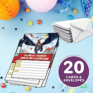 NATURAL BEHAVIOUR 20x how to train Birthday Invitations and Envelopes – Fill-in Happy Birthday Party Invitations for Kids, 6X4 Inches, Postcard Style