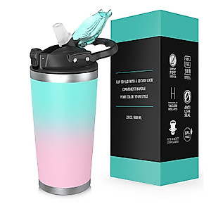 physiuo Stainless Steel Tumbler with Lid and Straw 20oz, Vacuum Insulated Coffee Tumbler Cup, Travel Coffee Mug, Double Wall Travel Mug with Splash Proof Lid, BPA Free, Keep Coffee Tea Hot Cold