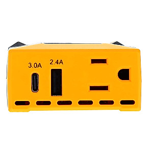 PowerDrive PWD65 65 Watt Slim Power Inverter 12v DC to 110v AC with Outlet and 2 Ports