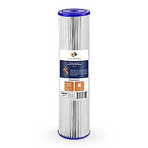 Aquaboon 1-Pack of 5 Micron 20" x 4.5" String Wound Sediment Water Filter Replacement Cartridge & 1-Pack Pleated Sediment Water Filter Cartridge | Universal Whole House 5 Micron 20 inch Cartridges