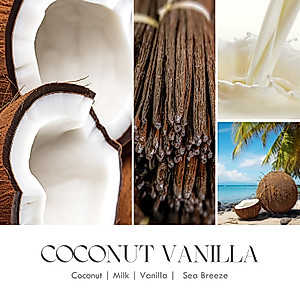 AOOVOO Vanilla Coconut Candle - Vanilla Candle, Scented Candles, Soy Candles, Aromatherapy Candle, Soy Wax Candle, Candle for Home Scented, 9oz