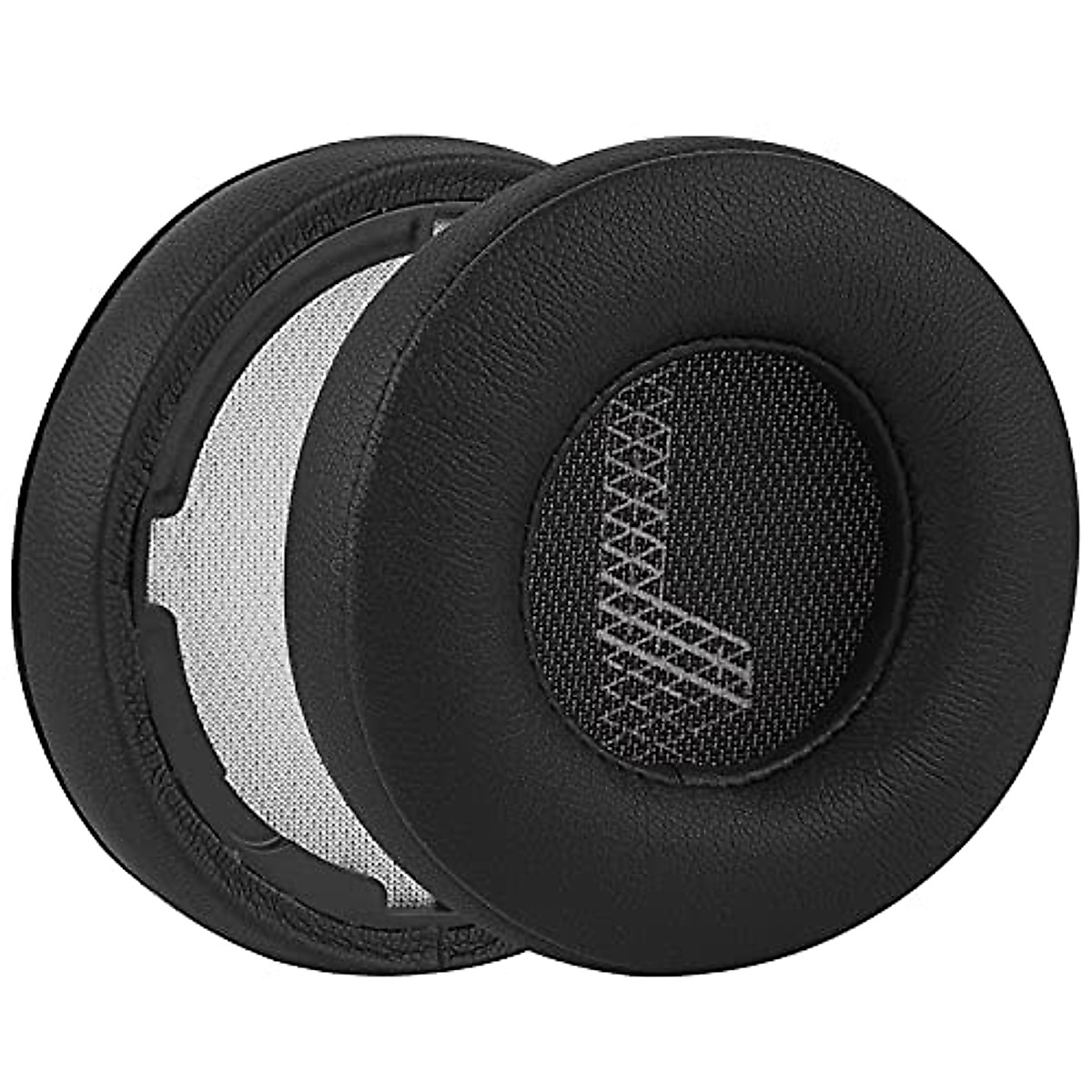 Geekria QuickFit Protein Leather Replacement Ear Pads for JBL Live 400BT Headphones Earpads, Headset Ear Cushion Repair Parts (Black)