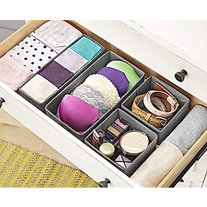 Whitmor 6283-9871 Set of 4-Crosshatch Gray Drawer Organizer