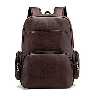 Faux Leather Backpack (Coffee Brown)