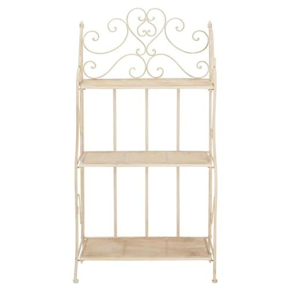 SAFAVIEH PAT5022A Outdoor Collection Torus Pearl White 3-Tier Shelf