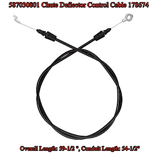 Wanotine 587030801 178674 Chute Deflector Control Cable Fits for AYP Husqvarna Craftsman Sears Jonsered Poulan Snowblowers 585271701 532420673