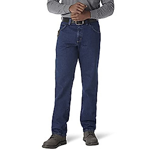 Wrangler Riggs Workwear mens Relaxed Fit Five Pocket jeans, Antique Indigo, 34W x 30L US
