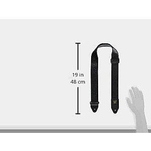 Ernie Ball Tri-Glide Italian Leather Guitar Strap, Black (P04134)