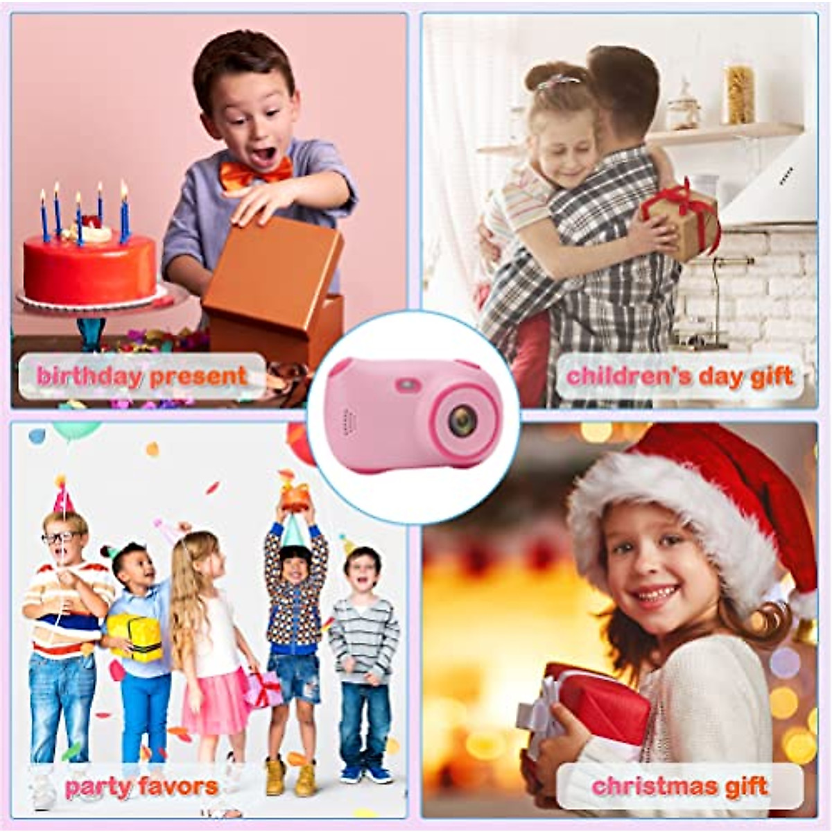 WSNDD Kids Camera, Toddler Camera for 4 5 6 7 8 9 Year Old Girl Gifts, 4-9 Year Old Girl Birthday Gifts, HD Kids Pink Video Camera with 32GB SD Card