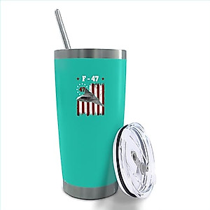 liabiliies Coffee Tumbler 20 oz F47 Fighter Jet F-47 Jet Fighter Aircraft Tumbler with Lid and Straw Insulated Tumblers Stainless Steel Tumbler