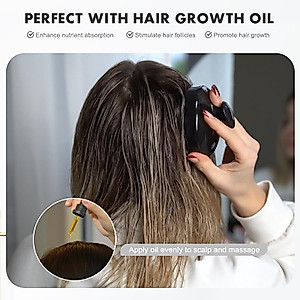 FREATECH Scalp Massager Shampoo Brush with Soft Silicone Bristles for Hair Growth and Scalp Care, Shower Hair Brush Head Massager Scalp Scrubber Exfoliator for Dandruff, Men Women Kids, Black