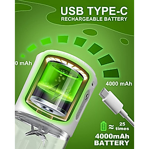 Portable Blender, Portable Blender for Shakes and Smoothies, Personal Size Blender for Shakes and Smoothies with 6 Blades, 17 Oz USB Rechargeable Mini Blender shake Smoothie for Kitchen/Travel/Gym