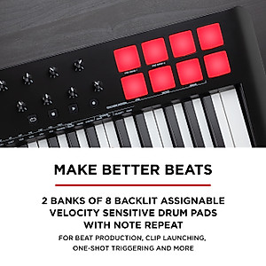 M-Audio Oxygen 49 (MKV) – 49 Key USB MIDI Keyboard Controller With Beat Pads, Smart Chord & Scale Modes, Arpeggiator and Software Suite Included
