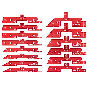 KAGYIFLY Setup Blocks Woodworking, 14pcs Aluminum Setup Blocks Height Gauge Set for Router Table Saw and Angle Measure Set up (Each Setup Bars has Different Thickness)