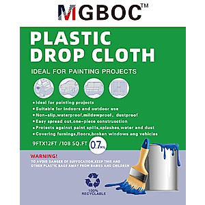 10 Piece Painter Plastic Drop Cloths Sheet,9x12 Feet Waterproof Anti-dust Furniture Cover,Disposable Tarp for Painting for Couch Cover and Furniture Cover,Painters Plastic,dust Cover