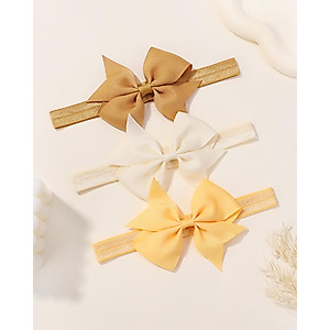 jollybows 40pcs Baby Girls Hair Bows Headbands Grosgrain Ribbon Hair Band Accessories for Infants Newborn Toddler (4In)