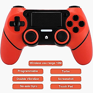 Wsxvzxc Controller Wireless for Ps4 Controller with Programming Key/Turbo /6-Axis Dual Shock Game Remote Joysticks Support Play-Station 4 Ps4 Console Pro/Slim