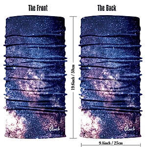 Obacle Seamless Bandana for Rave Face Mask Dust Wind UV Sun Protection Neck Gaiter Tube Mask Headwear for Women Men Festival Party Motorcycle Riding Fishing Outdoor (Starry Sky Light Purple Blue)