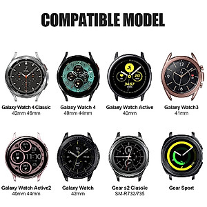 Fullmosa Silicone Watch Band Compatible Samsung Galaxy Watch 4 40mm/44mm and Classic 46mm/42mm, 20mm Watch Strap for Samsung Galaxy Watch 3 41mm/Galaxy Watch Active 40mm, Black/Pumpkin Orange/Silver